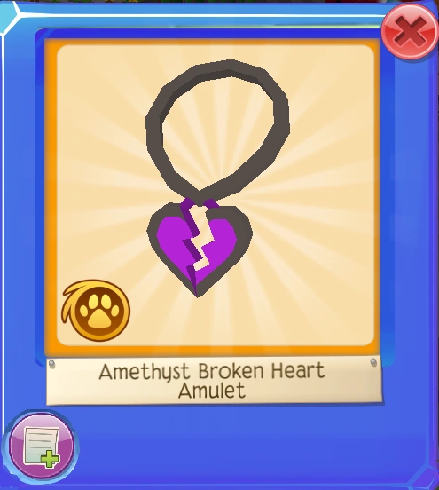 Amethyst Broken Heart Amulet | Animal Jam Wiki | Fandom