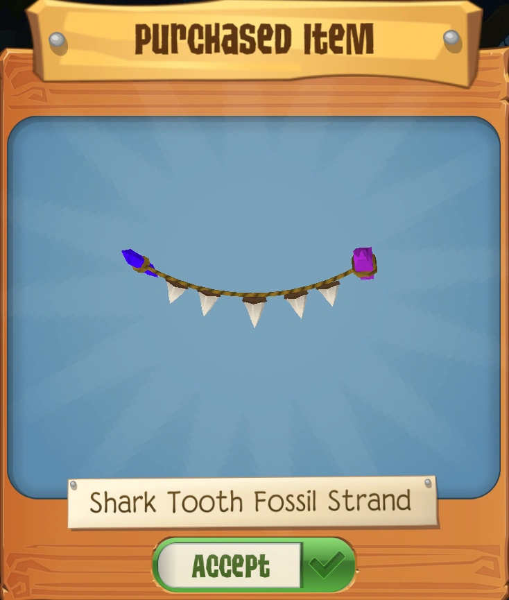 Shark Tooth Fossil Strand | Animal Jam Wiki | Fandom