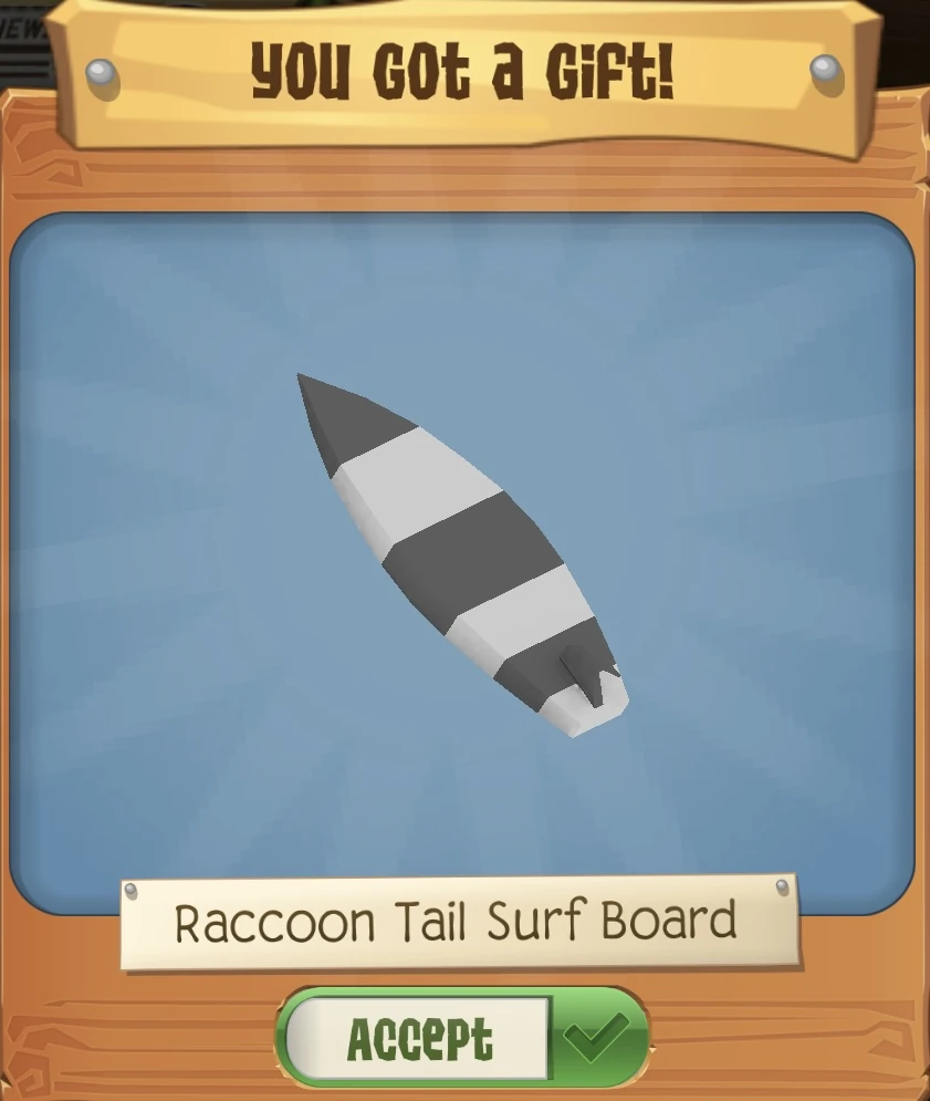 Raccoon Tail Surf Board | Animal Jam Wiki | Fandom