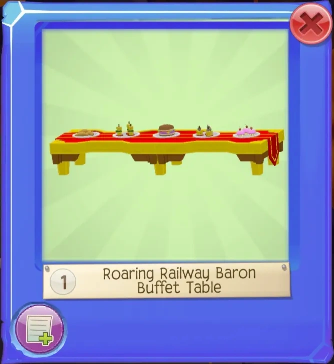 Roaring Railway Baron Buffet Table | Animal Jam Wiki | Fandom