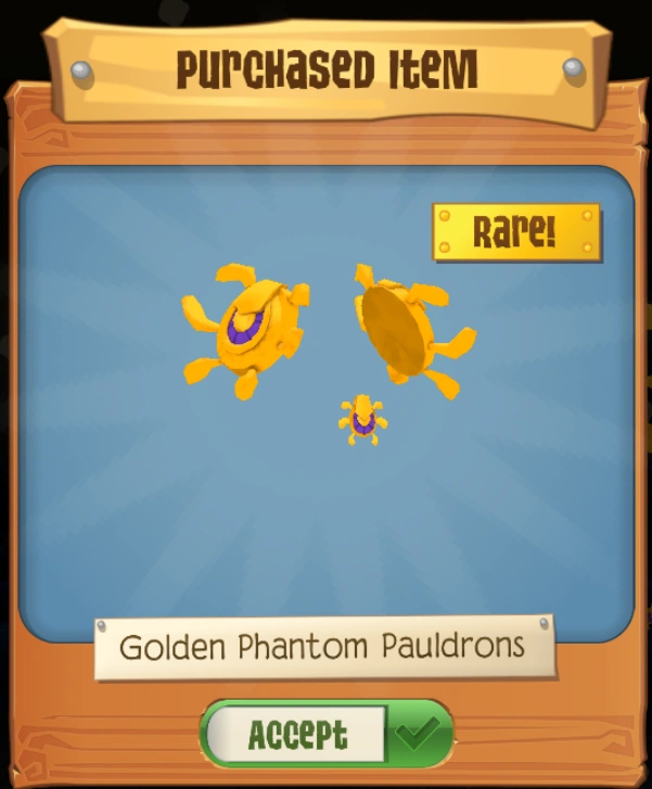 Golden Phantom Pauldrons | Animal Jam Wiki | Fandom