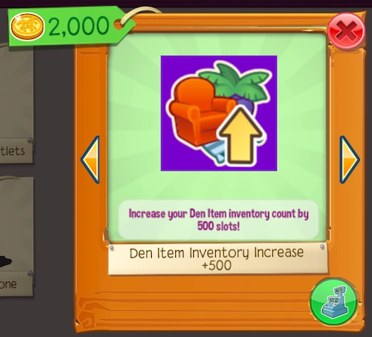 Den Item Inventory Increase +500 | Animal Jam Wiki | Fandom