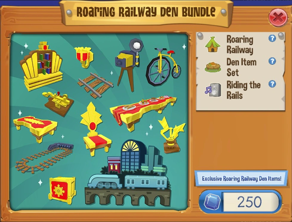Roaring Railway Den Bundle | Animal Jam Wiki | Fandom