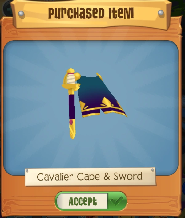 Cavalier Cape & Sword | Animal Jam Wiki | Fandom