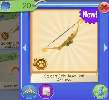 Golden Epic Bow and Arrows | Animal Jam Wiki | Fandom