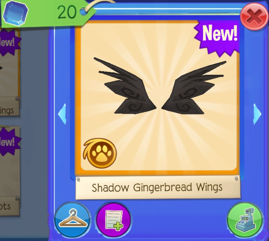 Shadow Gingerbread Wings | Animal Jam Wiki | Fandom
