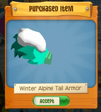 Winter Alpine Tail Armor | Animal Jam Wiki | Fandom