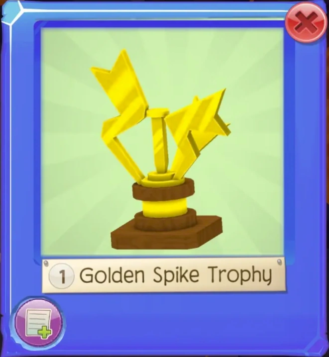 Golden Spike Trophy | Animal Jam Wiki | Fandom