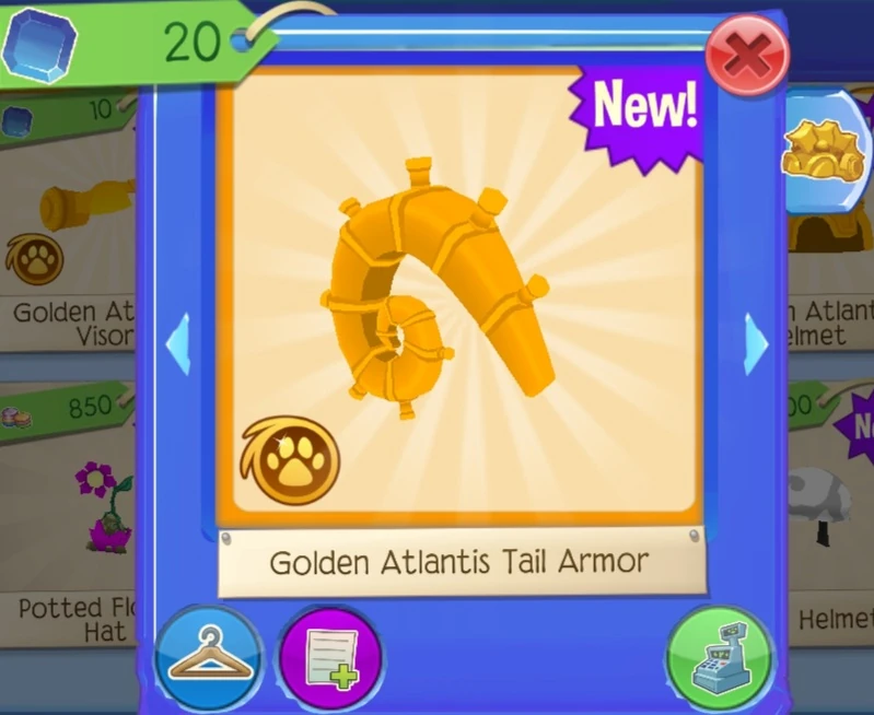 Golden Atlantis Tail Armor | Animal Jam Wiki | Fandom