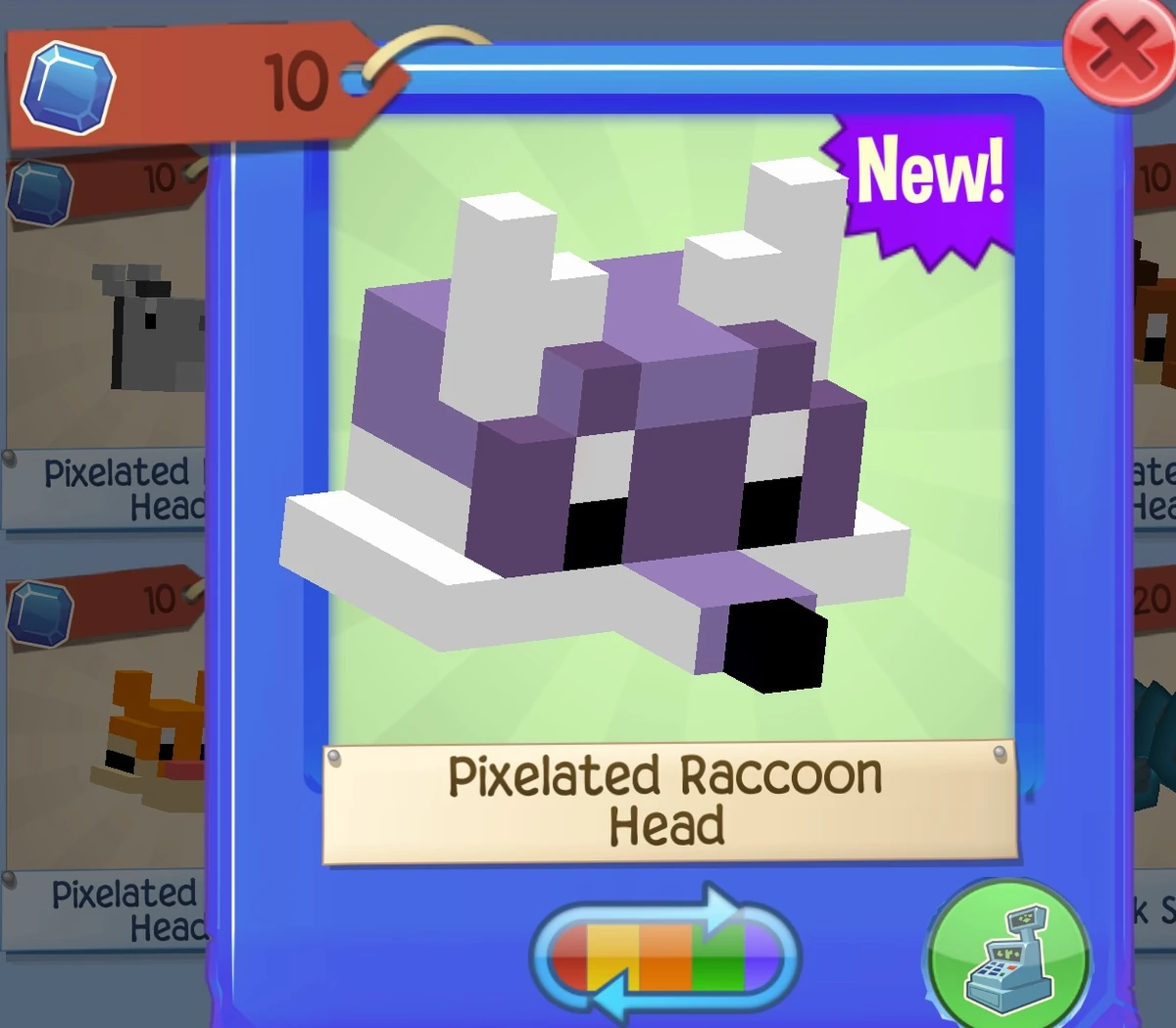 Pixelated Raccoon Head | Animal Jam Wiki | Fandom