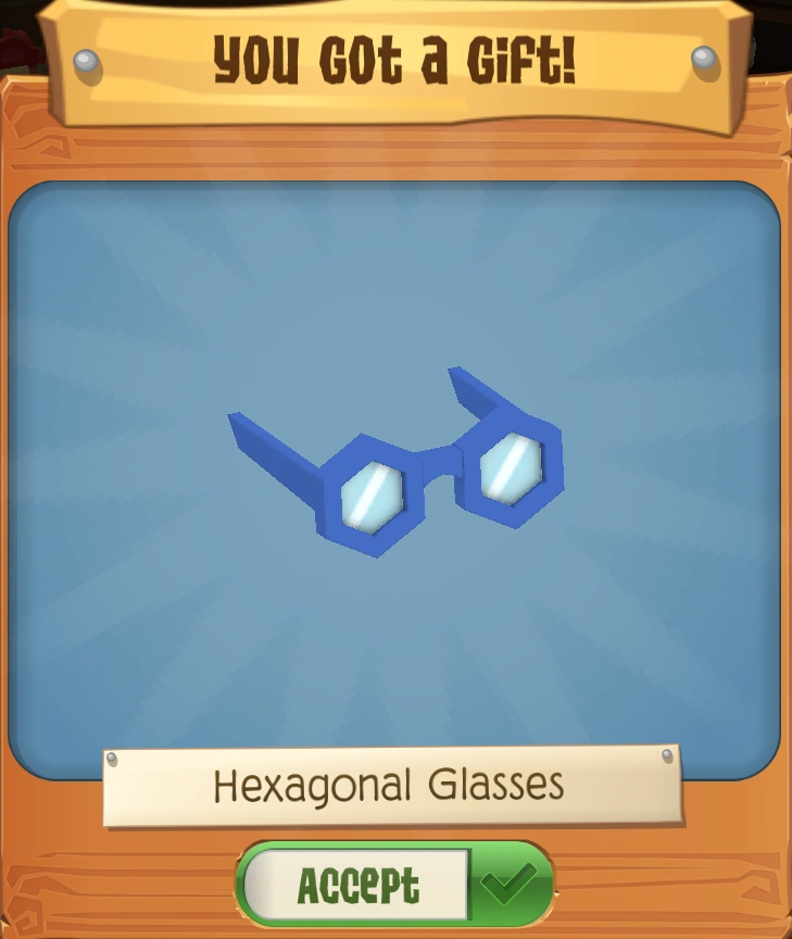 Hexagonal Glasses/Pack Chest Gift | Animal Jam Wiki | Fandom