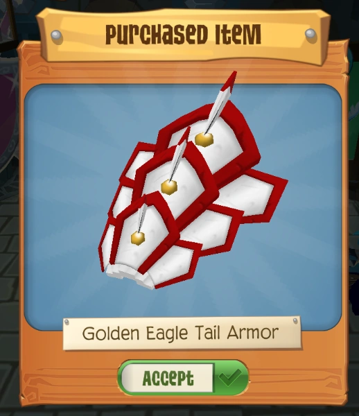 Golden Eagle Tail Armor | Animal Jam Wiki | Fandom
