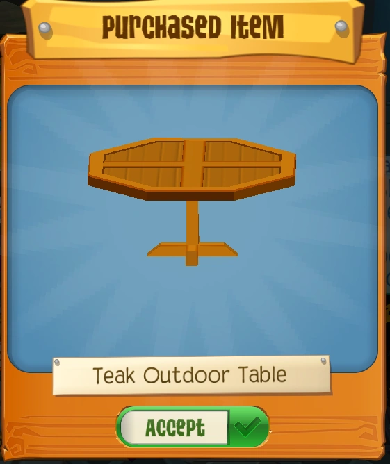 Teak Outdoor Table | Animal Jam Wiki | Fandom