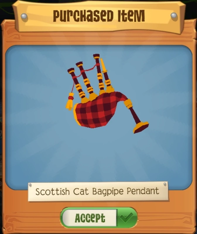 Scottish Cat Bagpipe Pendant | Animal Jam Wiki | Fandom