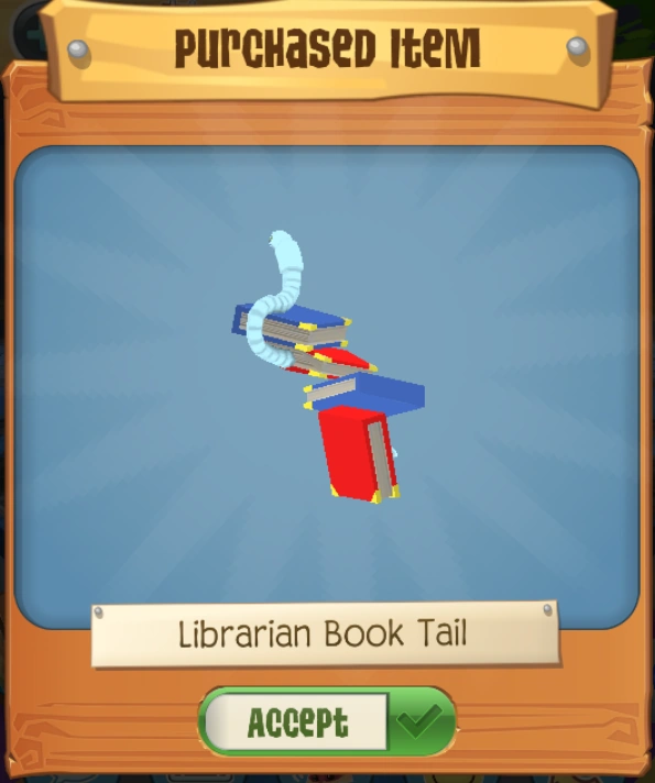Librarian Book Tail | Animal Jam Wiki | Fandom