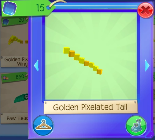 Golden Pixelated Tail | Animal Jam Wiki | Fandom