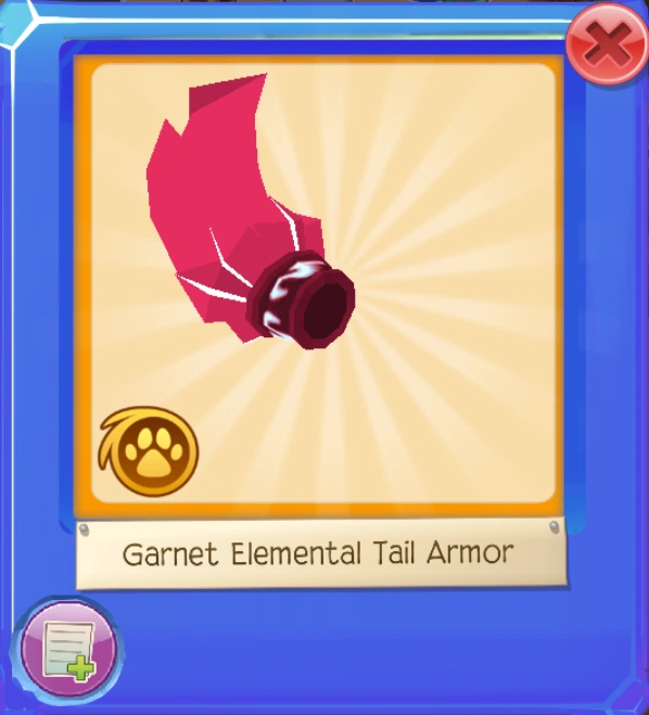 Garnet Elemental Tail Armor | Animal Jam Wiki | Fandom