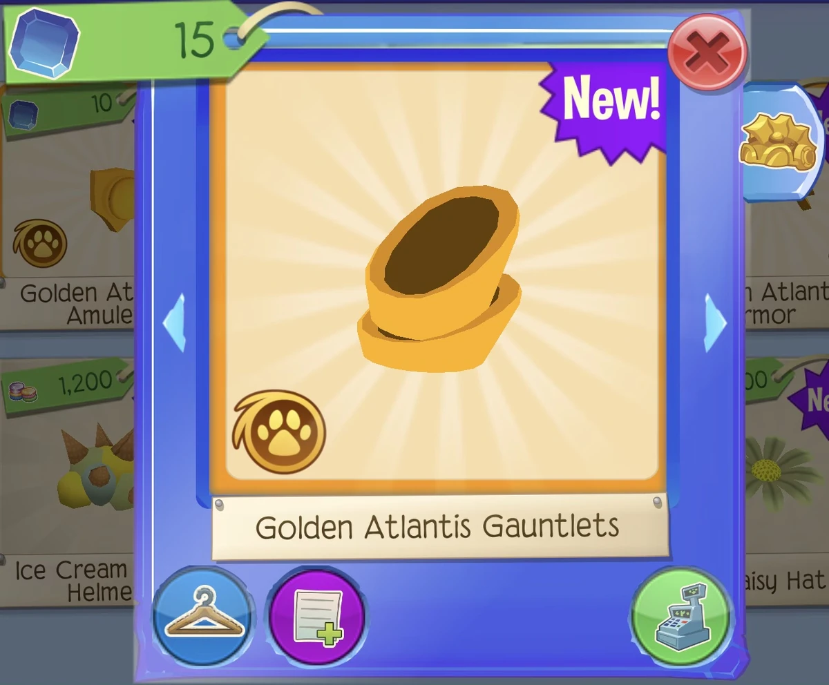 Golden Atlantis Gauntlets | Animal Jam Wiki | Fandom