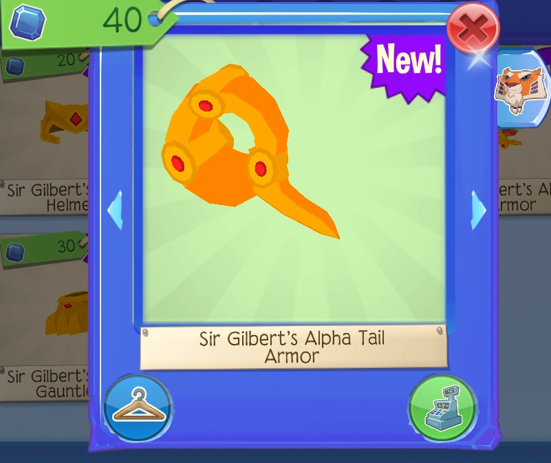Sir Gilbert's Alpha Tail Armor | Animal Jam Wiki | Fandom