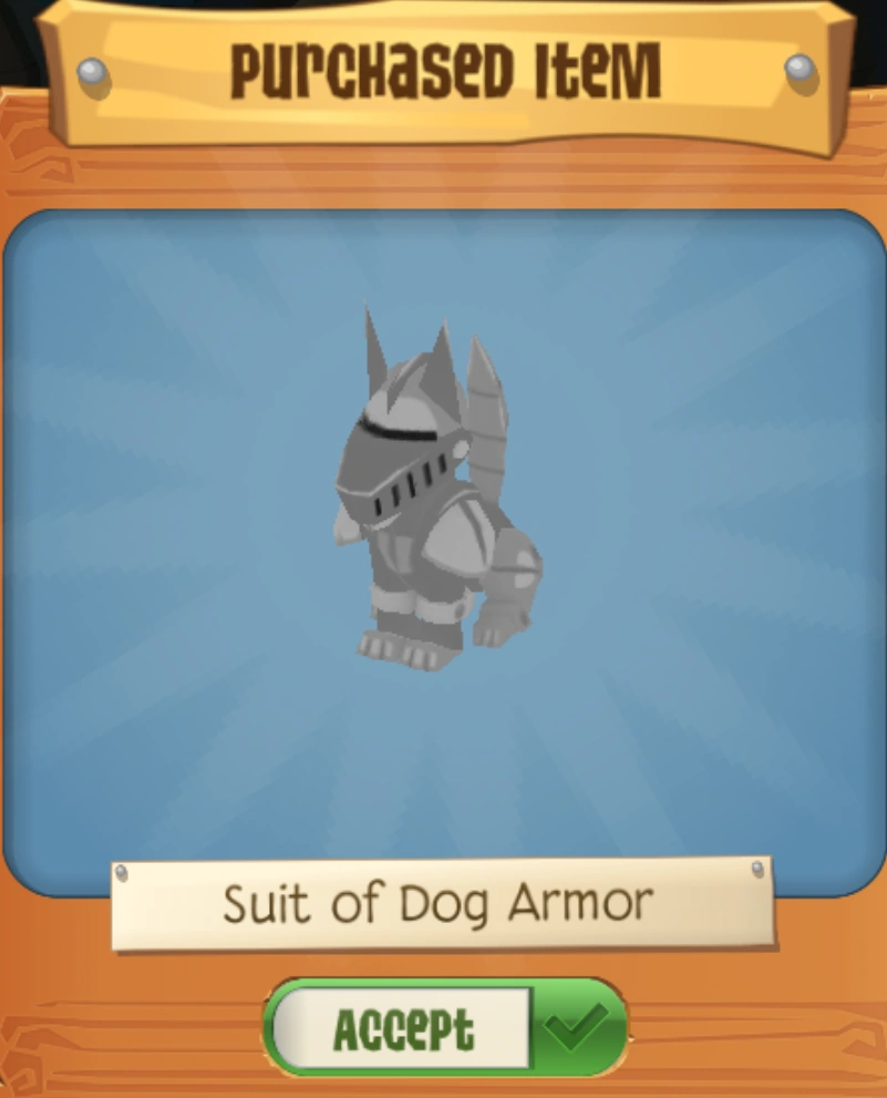 Suit of Dog Armor | Animal Jam Wiki | Fandom