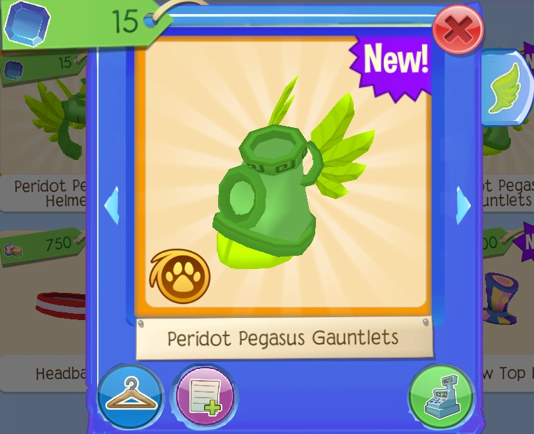 Peridot Pegasus Gauntlets | Animal Jam Wiki | Fandom