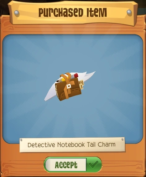 Detective Notebook Tail Charm | Animal Jam Wiki | Fandom