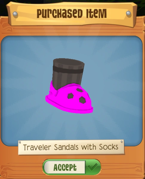 Traveler Sandals with Socks | Animal Jam Wiki | Fandom