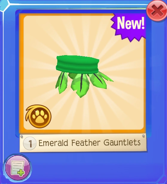 Emerald Feather Gauntlets | Animal Jam Wiki | Fandom