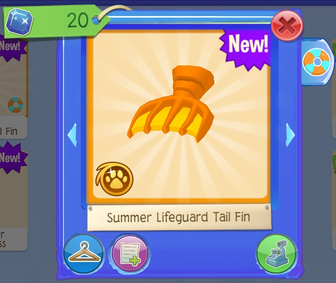 Summer Lifeguard Tail Fin | Animal Jam Wiki | Fandom