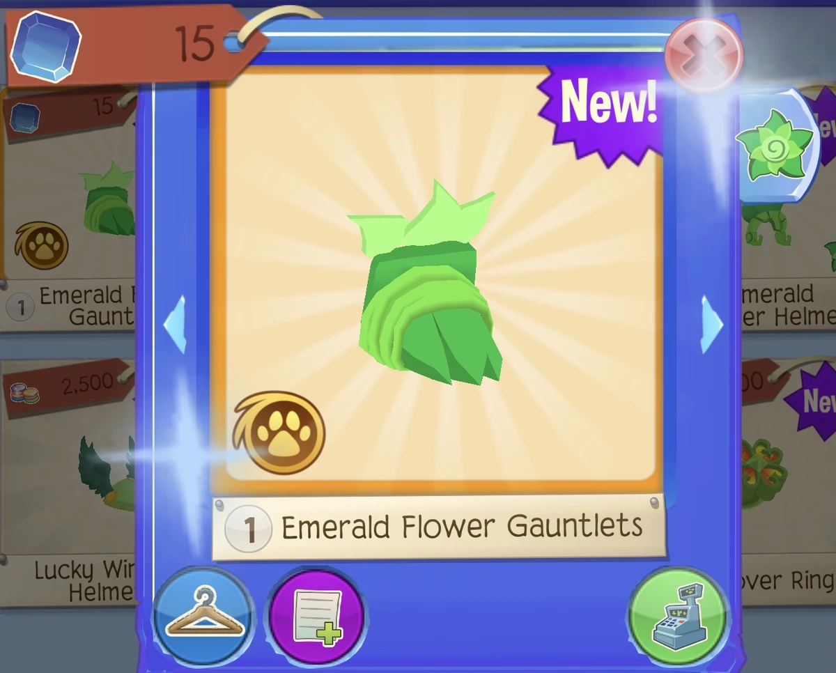 Emerald Flower Gauntlets | Animal Jam Wiki | Fandom