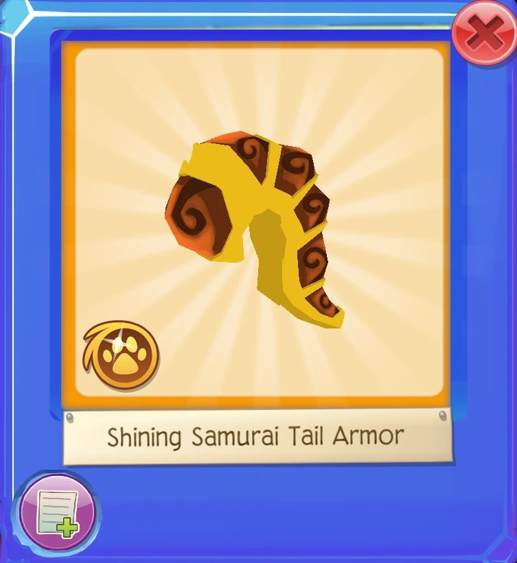 Shining Samurai Tail Armor | Animal Jam Wiki | Fandom