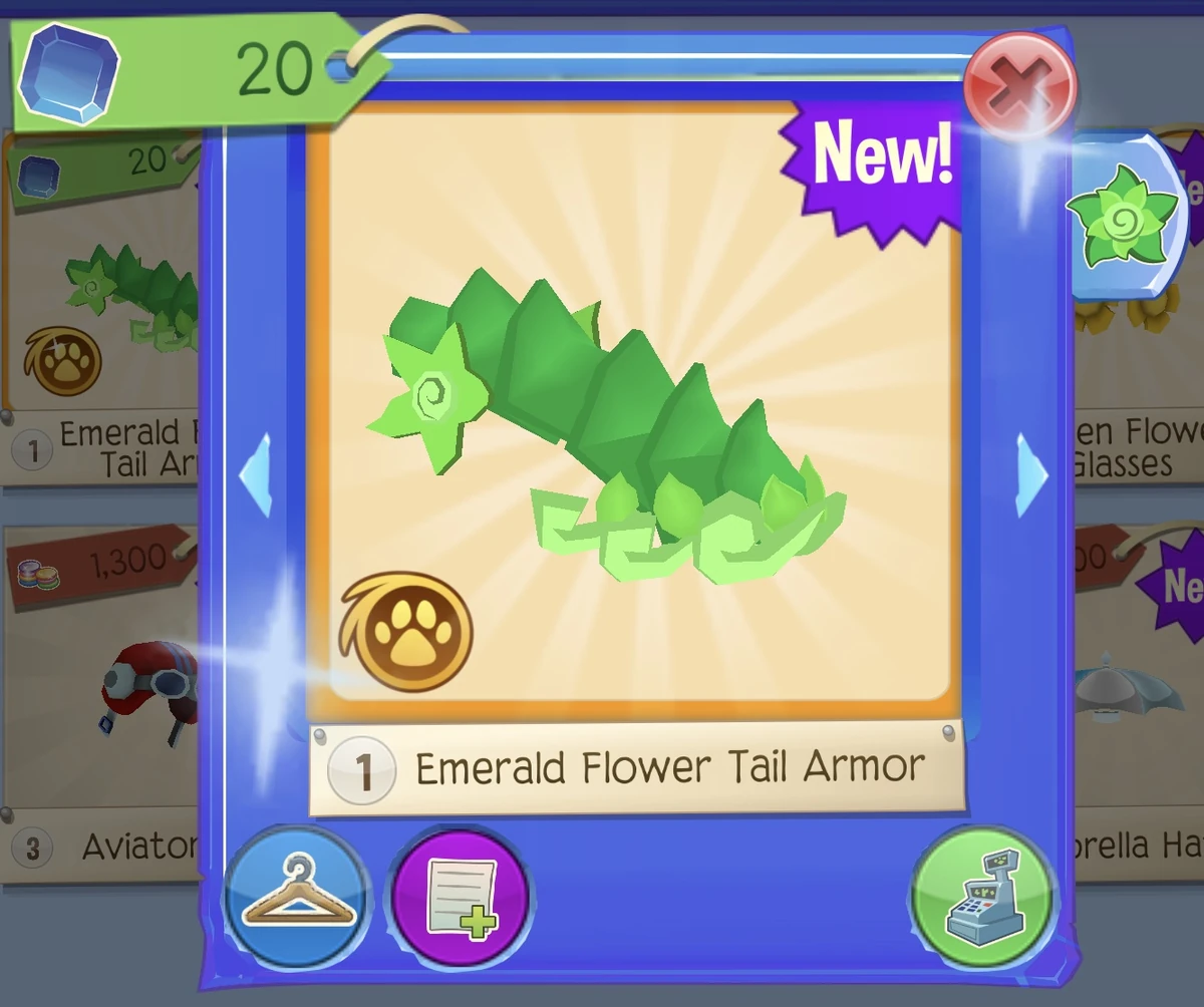 Emerald Flower Tail Armor | Animal Jam Wiki | Fandom