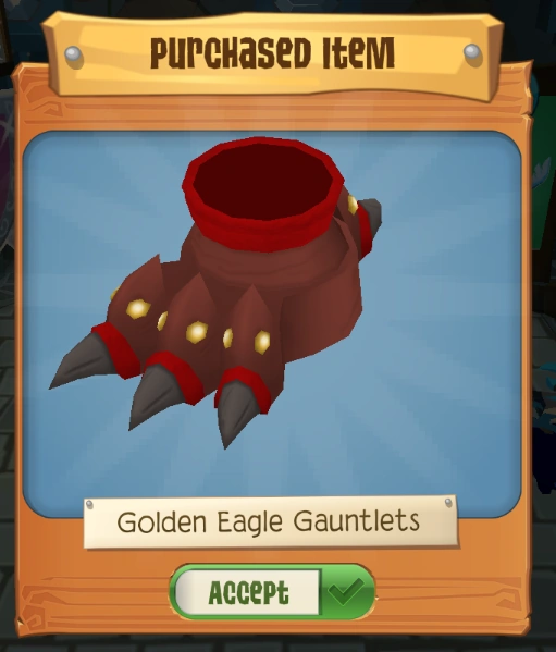 Golden Eagle Gauntlets | Animal Jam Wiki | Fandom