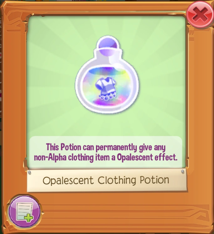 Opalescent Clothing Potion | Animal Jam Wiki | Fandom