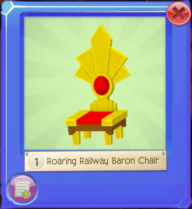Roaring Railway Baron Chair | Animal Jam Wiki | Fandom