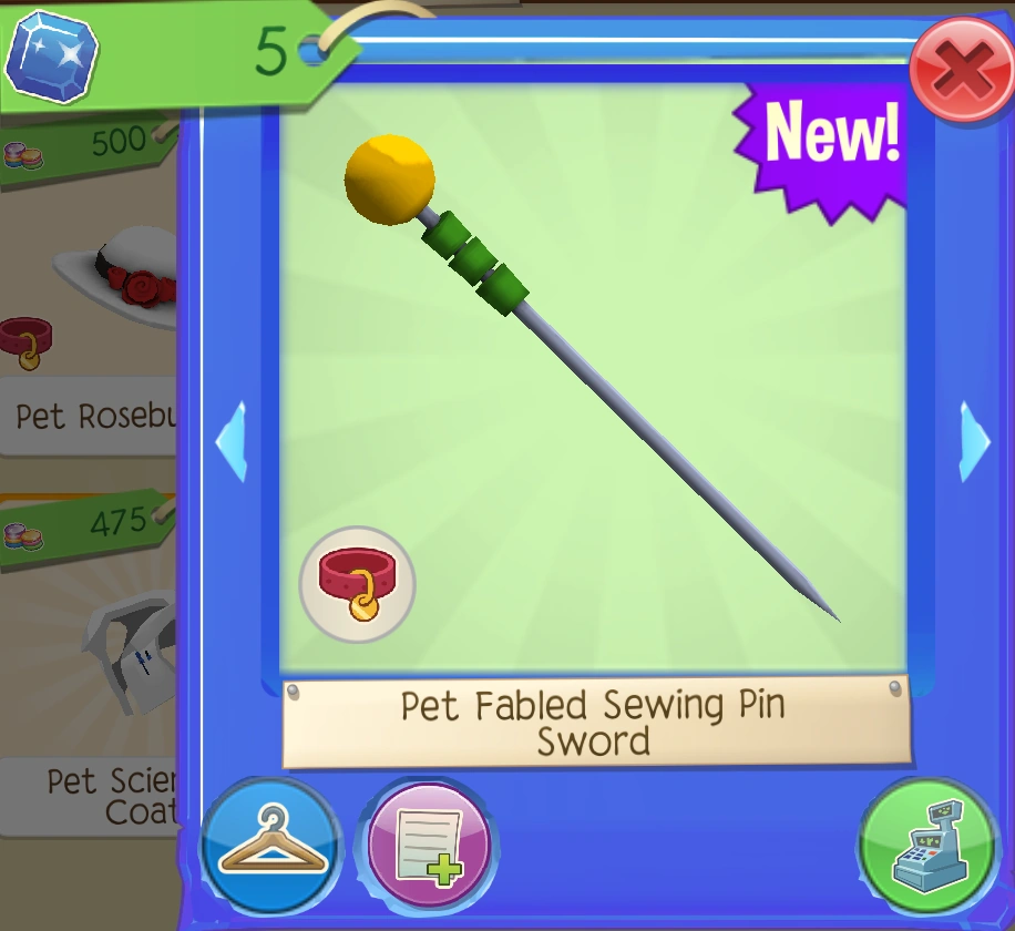 Pet Fabled Sewing Pin Sword | Animal Jam Wiki | Fandom