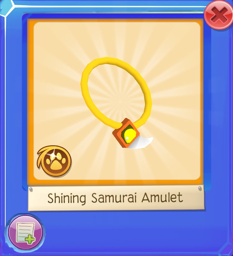 Shining Samurai Amulet | Animal Jam Wiki | Fandom