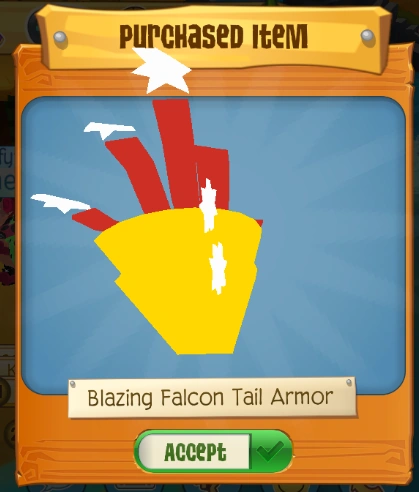 Blazing Falcon Tail Armor | Animal Jam Wiki | Fandom