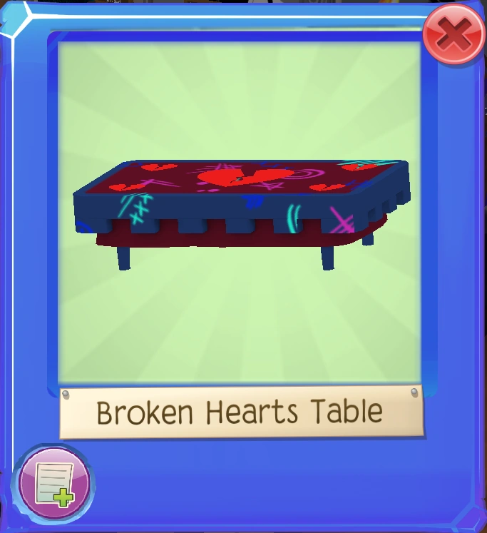 Broken Hearts Table | Animal Jam Wiki | Fandom