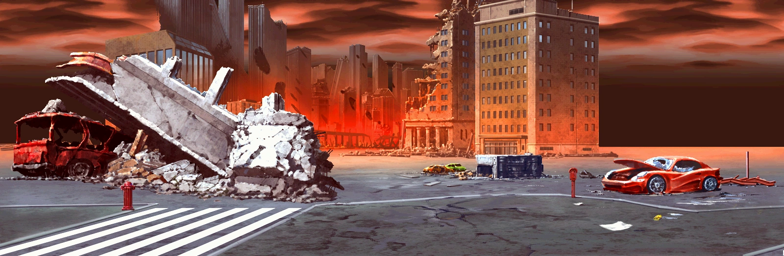 Destroyed City Sprite Background
