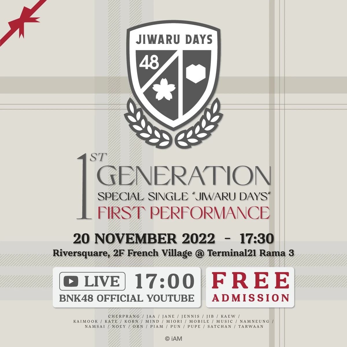 BNK48 1st Generation Special Single "Jiwaru DAYS" First Performance ...