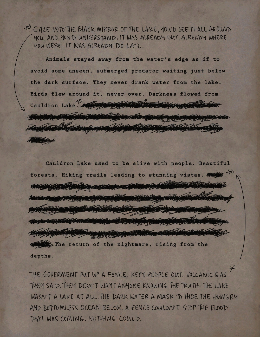 Cauldron Lake (manuscript) | Alan Wake Wiki | Fandom