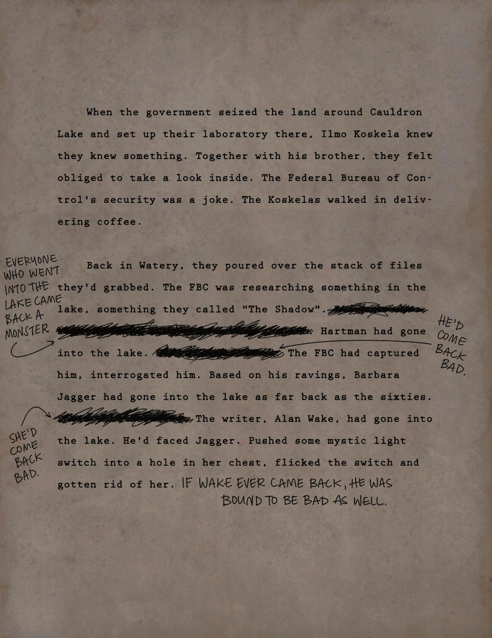 Koskelas Break Into The FBC Lab | Alan Wake Wiki | Fandom