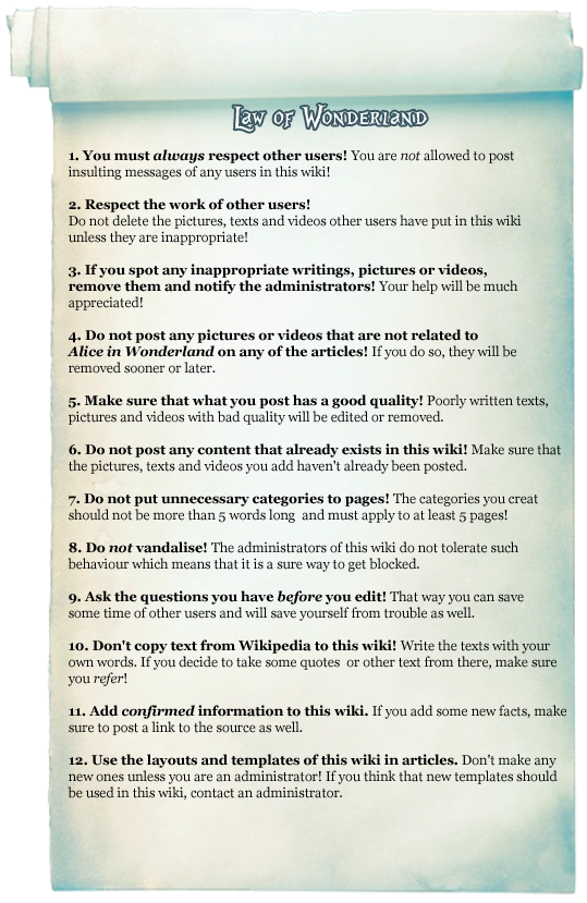 Alice in Wonderland Wiki:Community Portal | Alice in Wonderland Wiki ...