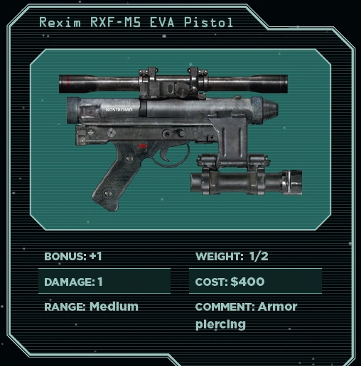 Rexim RXF-M5 EVA Pistol | ALIEN: A Whisper in the Dark Wiki | Fandom