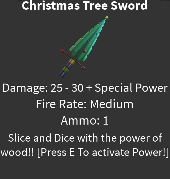 Christmas Tree Sword | ALL OUT ZOMBIES Wiki | Fandom