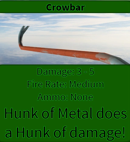 Crowbar | ALL OUT ZOMBIES Wiki | Fandom