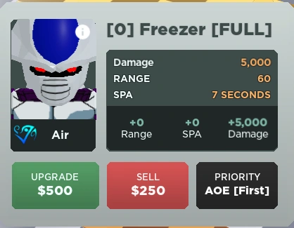 Freezer [FULL] - Final Form Cooler | Roblox: All Star Tower Defense ...
