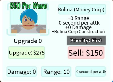 Bellma (Money Corp) - Bulma | Roblox: All Star Tower Defense Wiki | Fandom