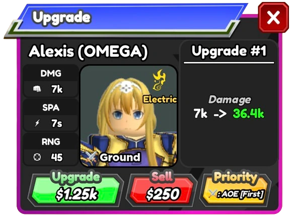 Alexis (OMEGA) - Alice Synthesis Thirty | Roblox: All Star Tower Defense Wiki | Fandom